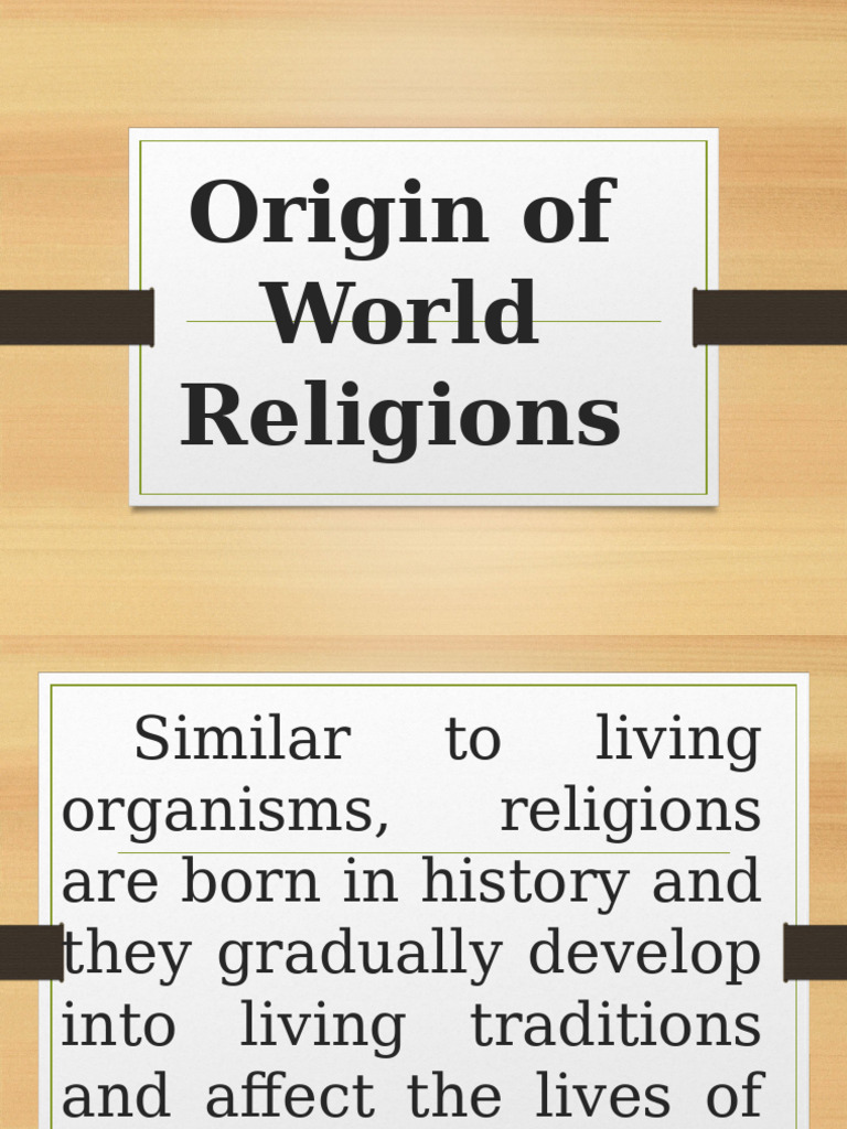 Origins and Development of World Religions | PDF | Prophets And ...