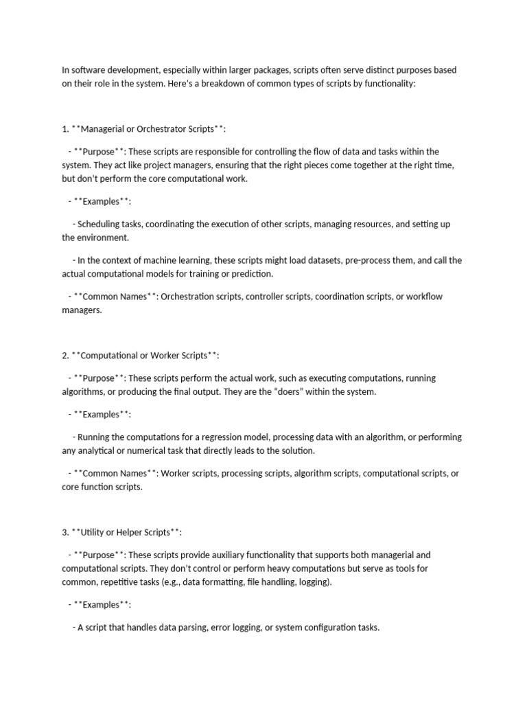 Types of Scripts in Software Development | PDF