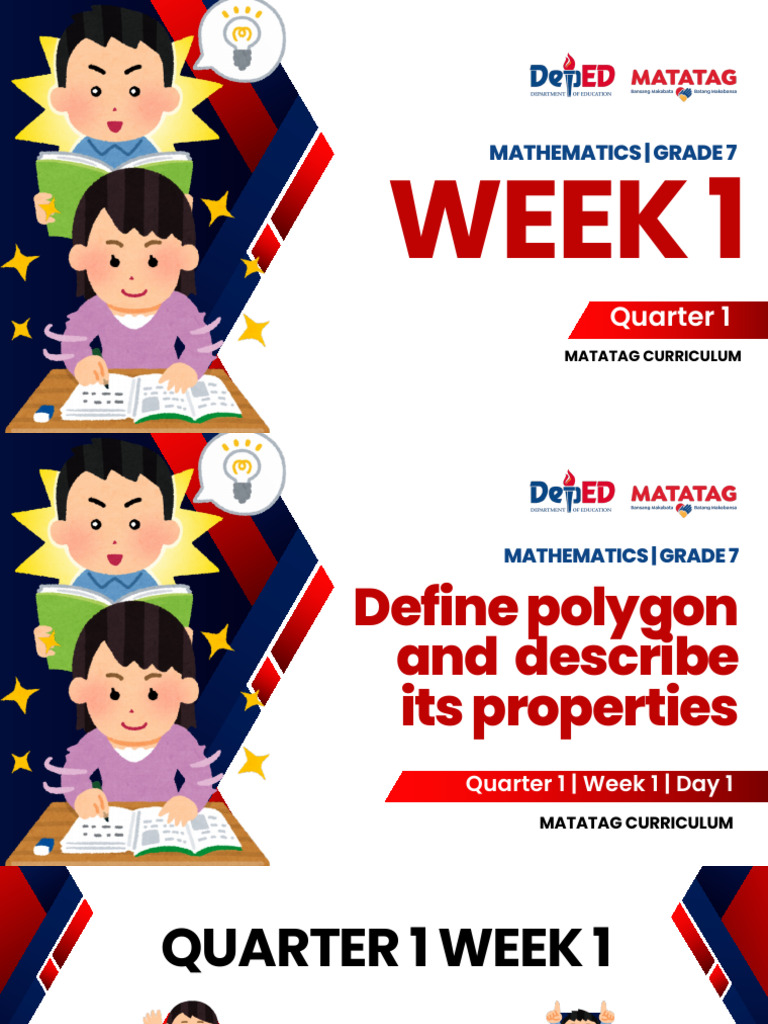 Math 7 - Quarter 1 Full Week 1 | PDF | Polygon | Circle