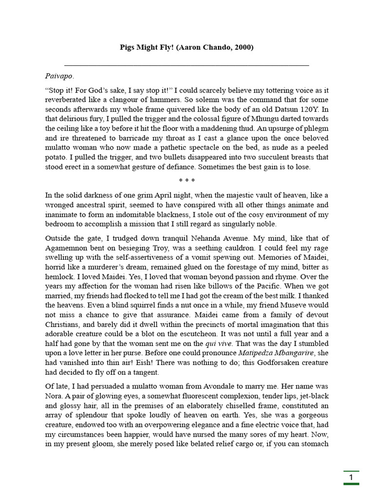 Pigs Might Fly: A Tale of Betrayal | PDF