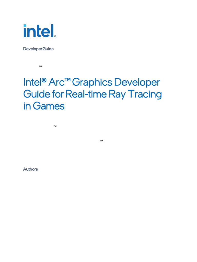 Intel-Rtrt - Applications-Developer-Guide-V4 | PDF | Shader | Pointer (Computer Programming)