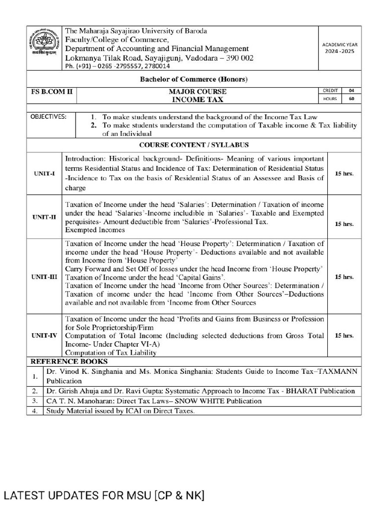 Sy Bcom Sem 3 Syllabus CP | PDF