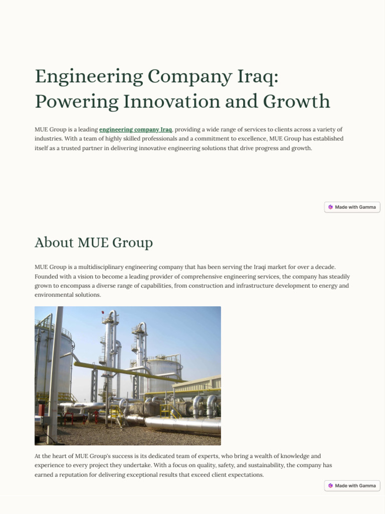 Engineering Company Iraq Powering Innovation and Growth | PDF | Infrastructure | Engineering