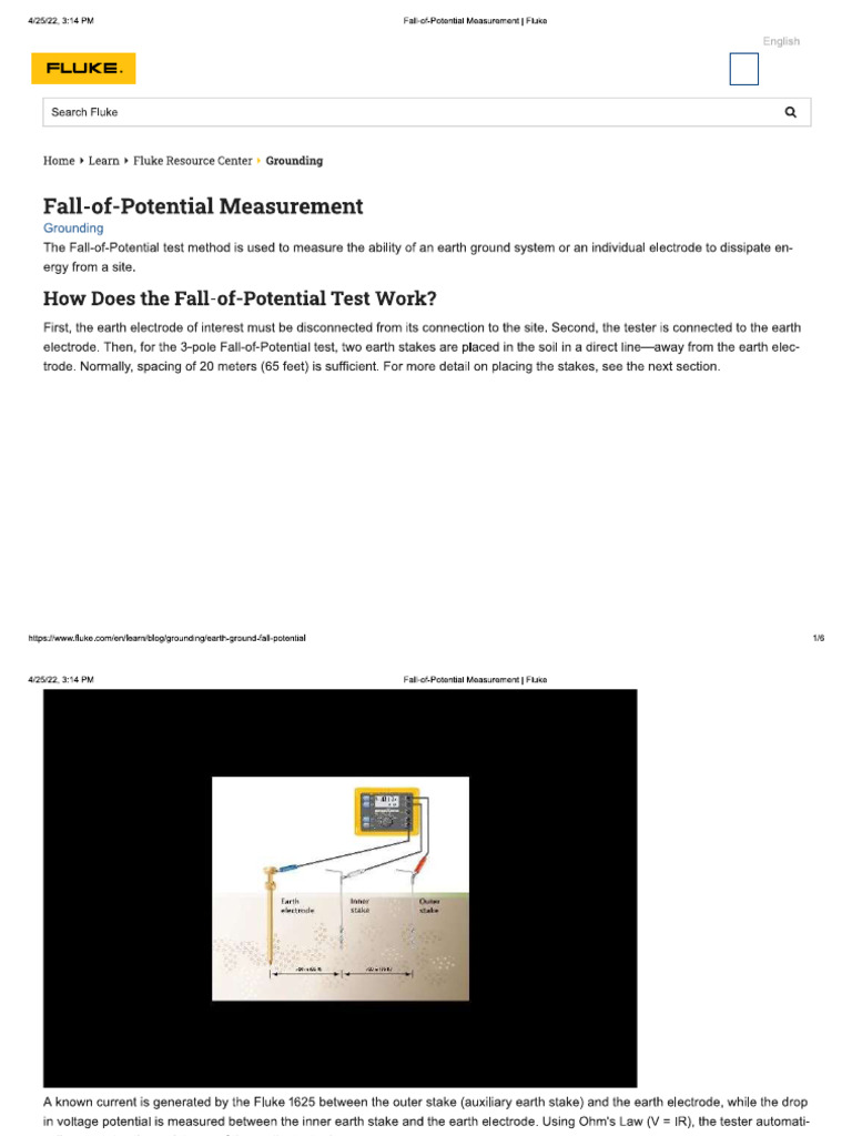 Fluke - Grounding Test - Fall of Potential | PDF