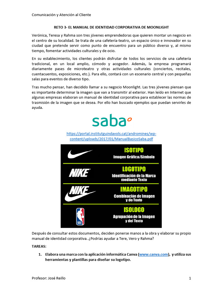 RETO 3 - El Manual de Identidad Corporativa de Moonlight | PDF
