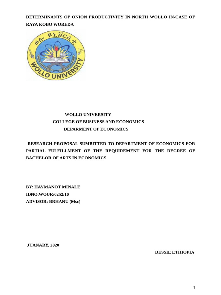 Haymanot Research Proposal | PDF | Pollination | Production Function