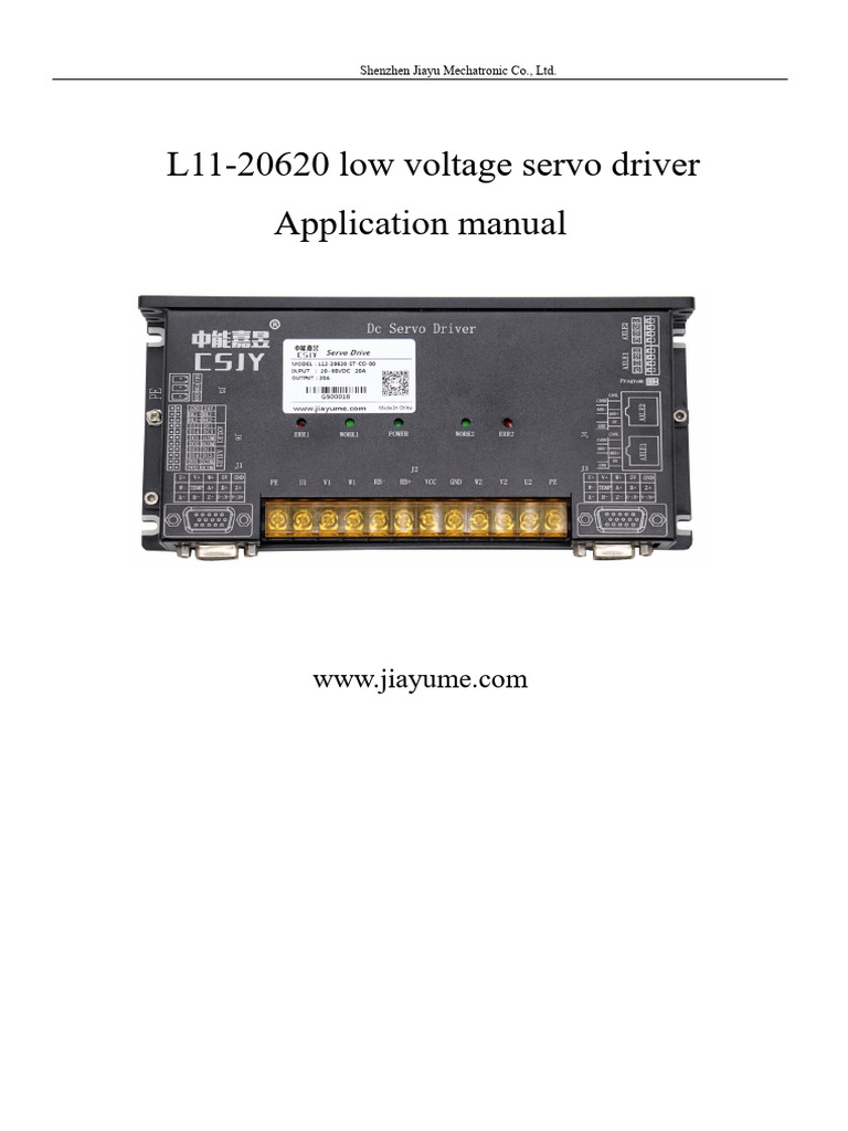 L11-20620 Low Voltage Dual Axis Servo Driver Manual | PDF | Power ...