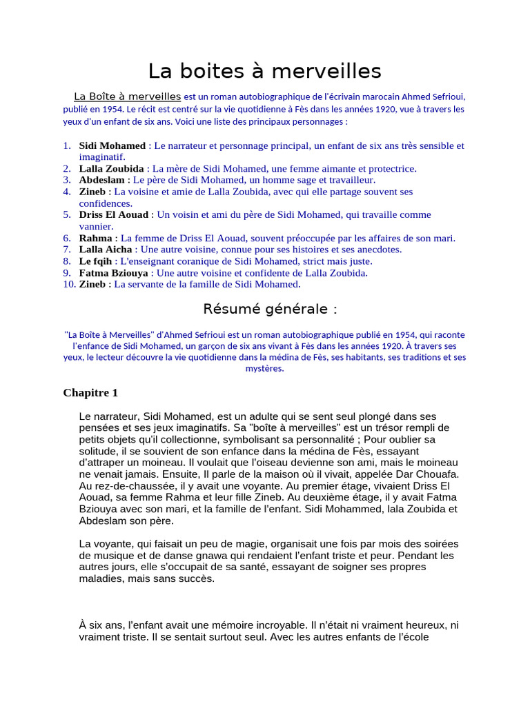 La Boite A Merveille | PDF