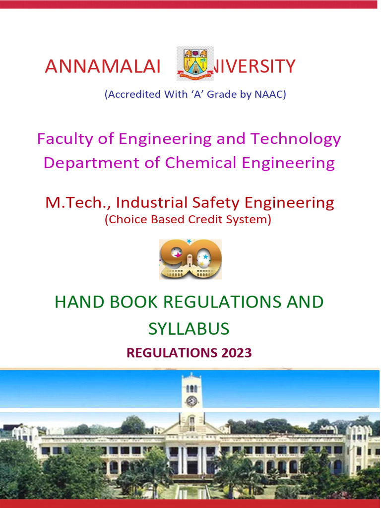 M.Tech Industrial Safety Engineering Regulation 2023 | PDF | Thesis | Knowledge
