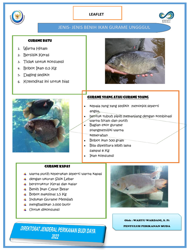 F.leaflet-Jenis Benih Ikan Gurame - Juni | PDF