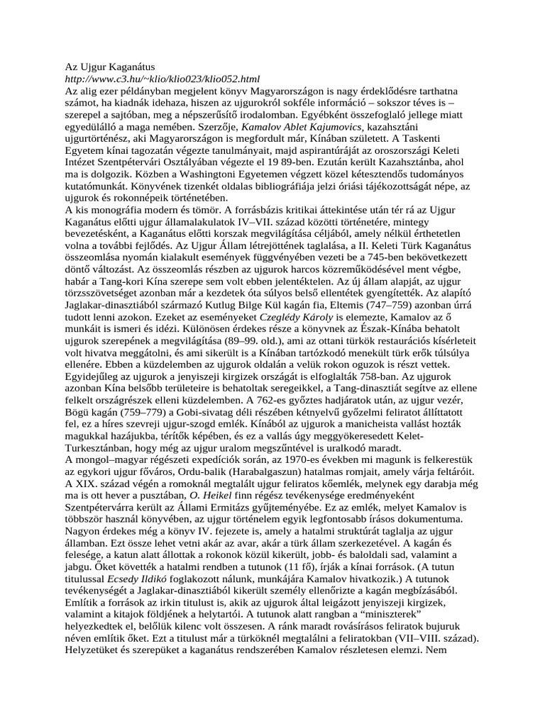 Az Ujgur Kaganátus | PDF