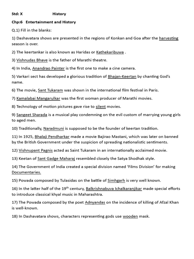 STD X History Chp6 Objectives | PDF