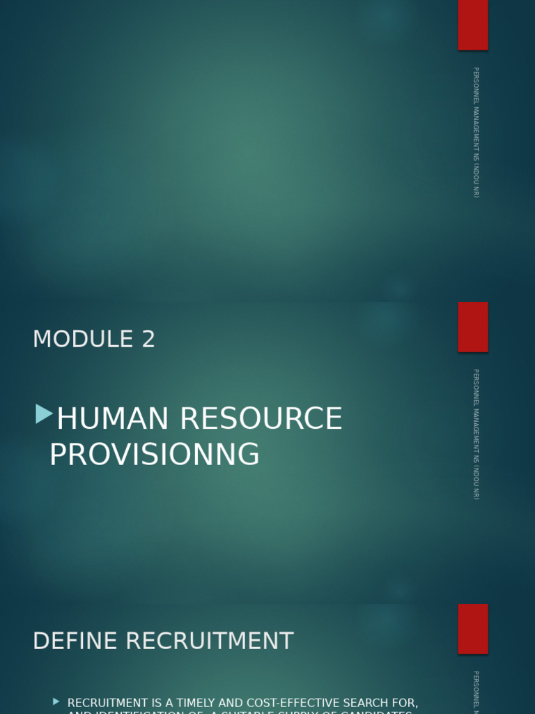Human Resource Management Module N5 2 | PDF | Recruitment | Human ...