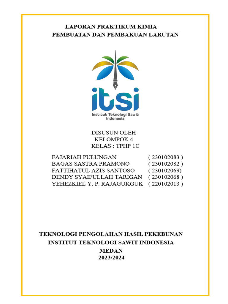 Laprak Kimia Kel.4 TPHP 1C (Pembuatan Dan Pembakuan Larutan) | PDF