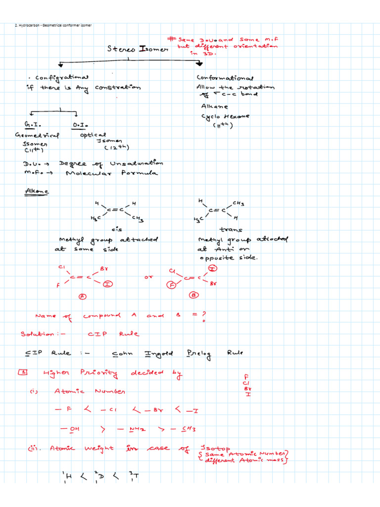 Hydrocarbon - Geometrical Conformer Isomer | PDF