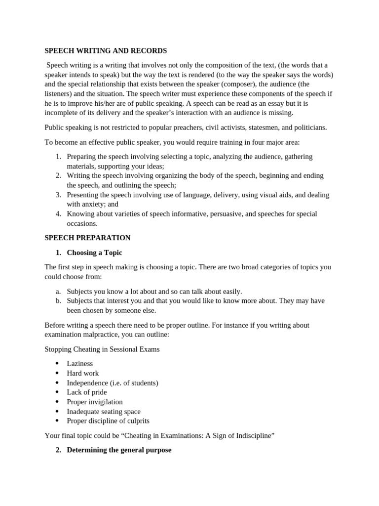 Mastering Speech Writing Techniques | PDF | Nursing | Public Speaking