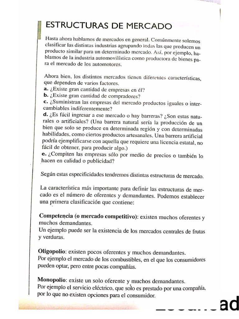 Estructuras de Mercado | PDF