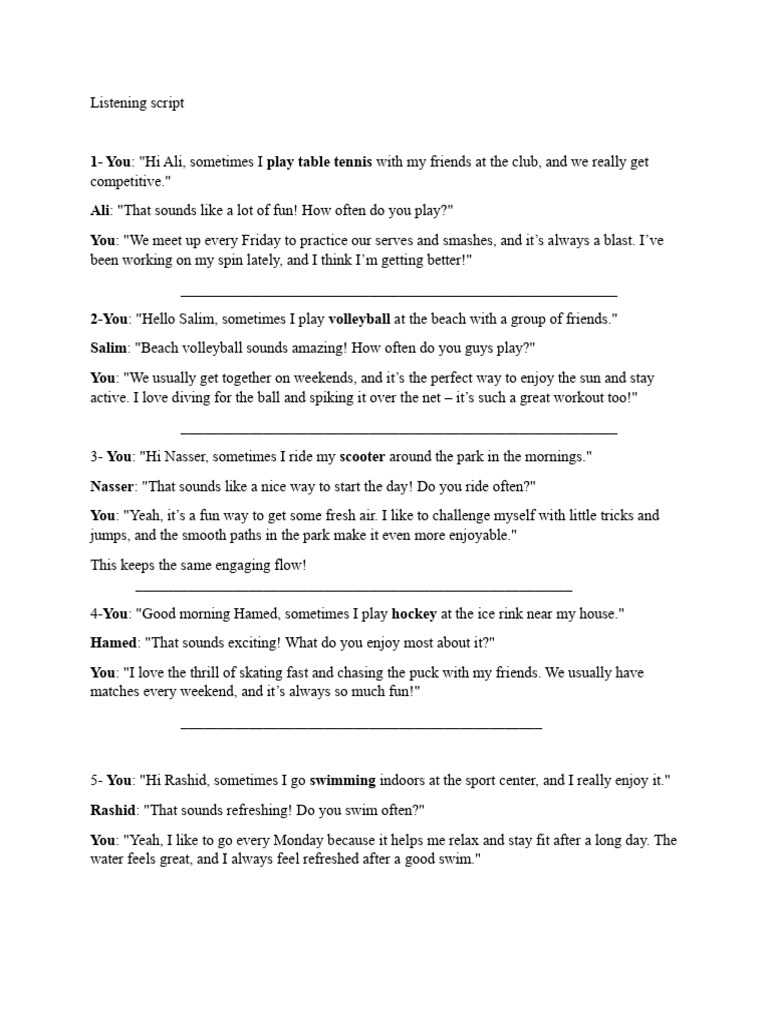 Listening G6 Test-1 | PDF