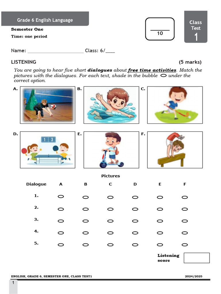CLT-1 Grade 6A 2024-2025 | PDF | Association Football
