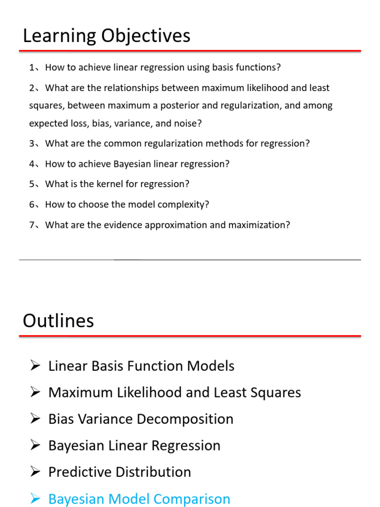 ML Lecture Linear Regression 3 | PDF | Bayesian Inference | Regression Analysis