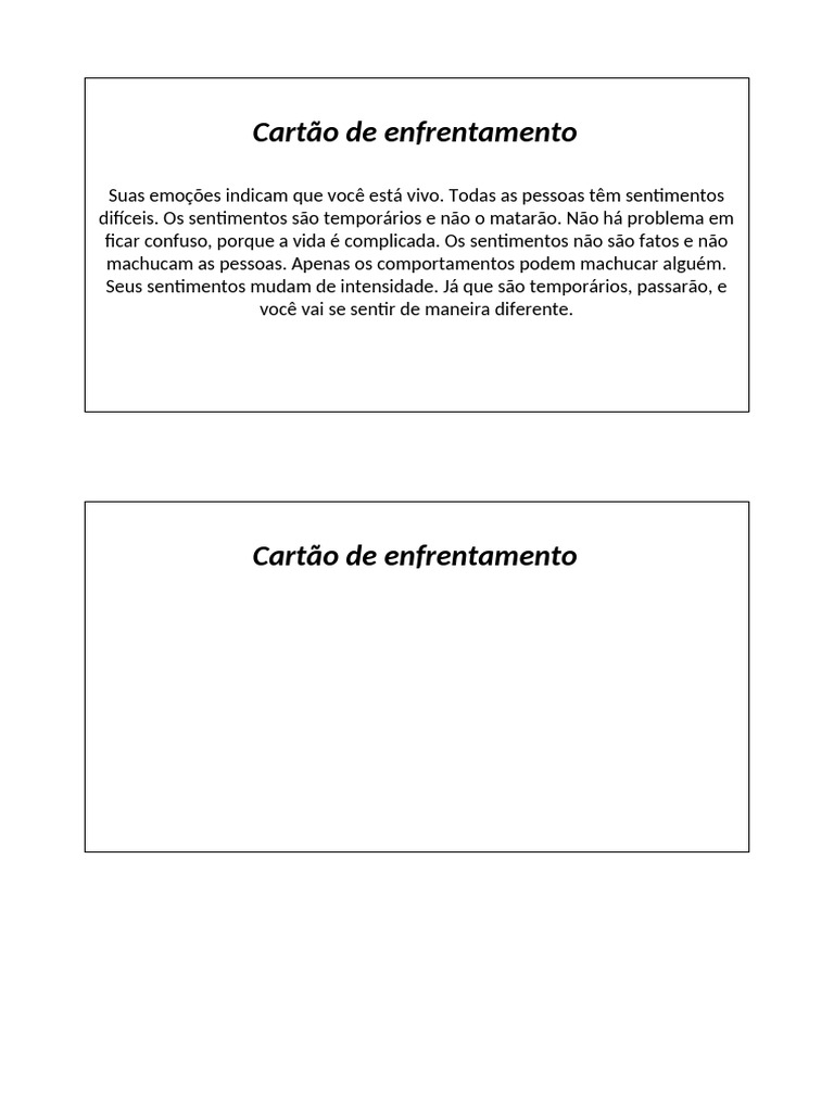 Cartão de Enfrentamento | PDF