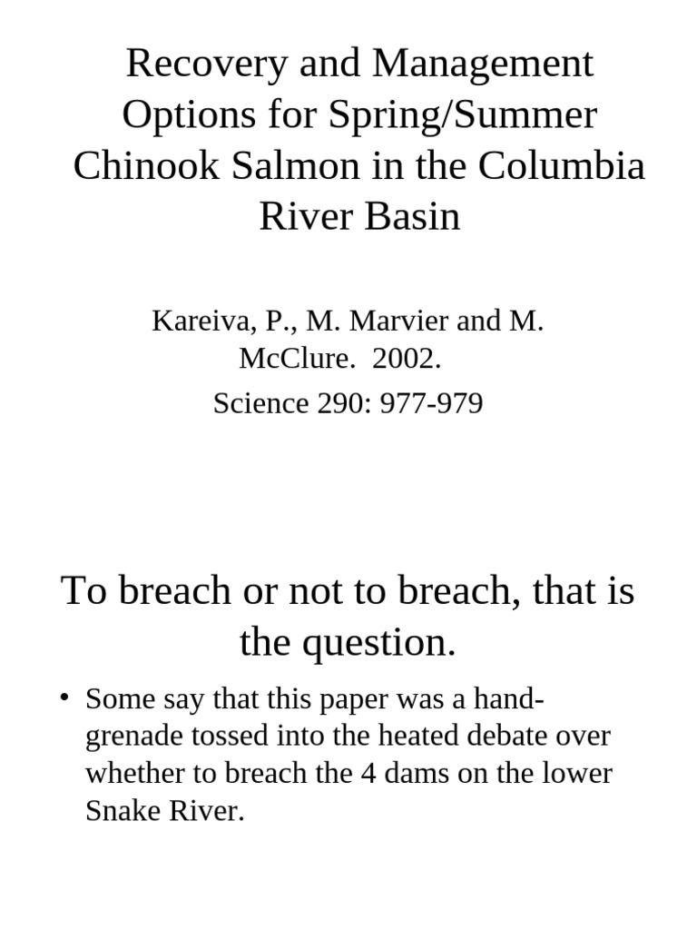 Kareiva Salmon Paper | PDF | Snake River | Salmon