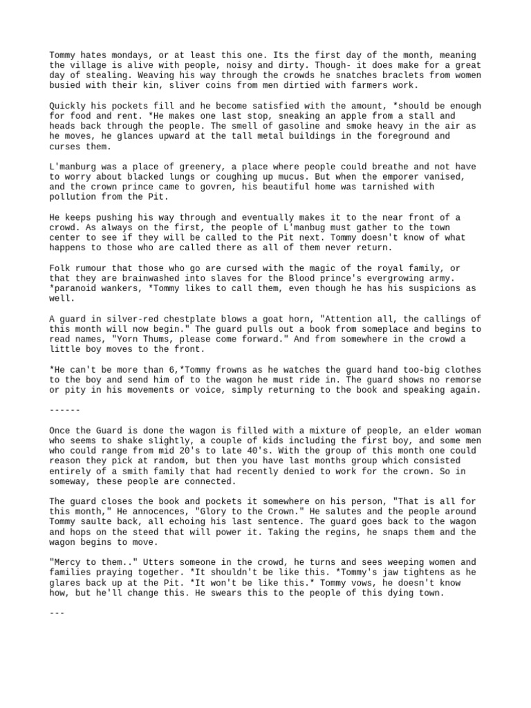 Tommy's Struggle in a Dying Town | PDF