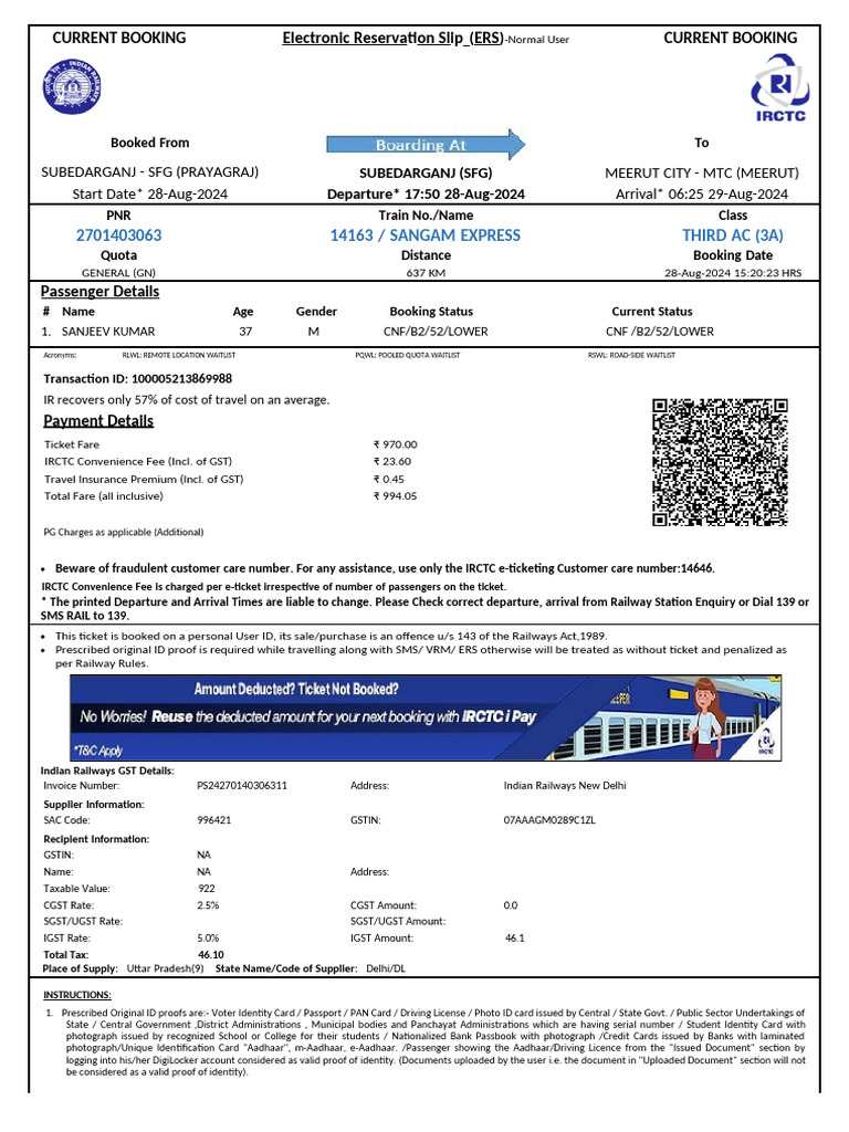 Ticket Bhaiya | PDF | Identity Document | Payments