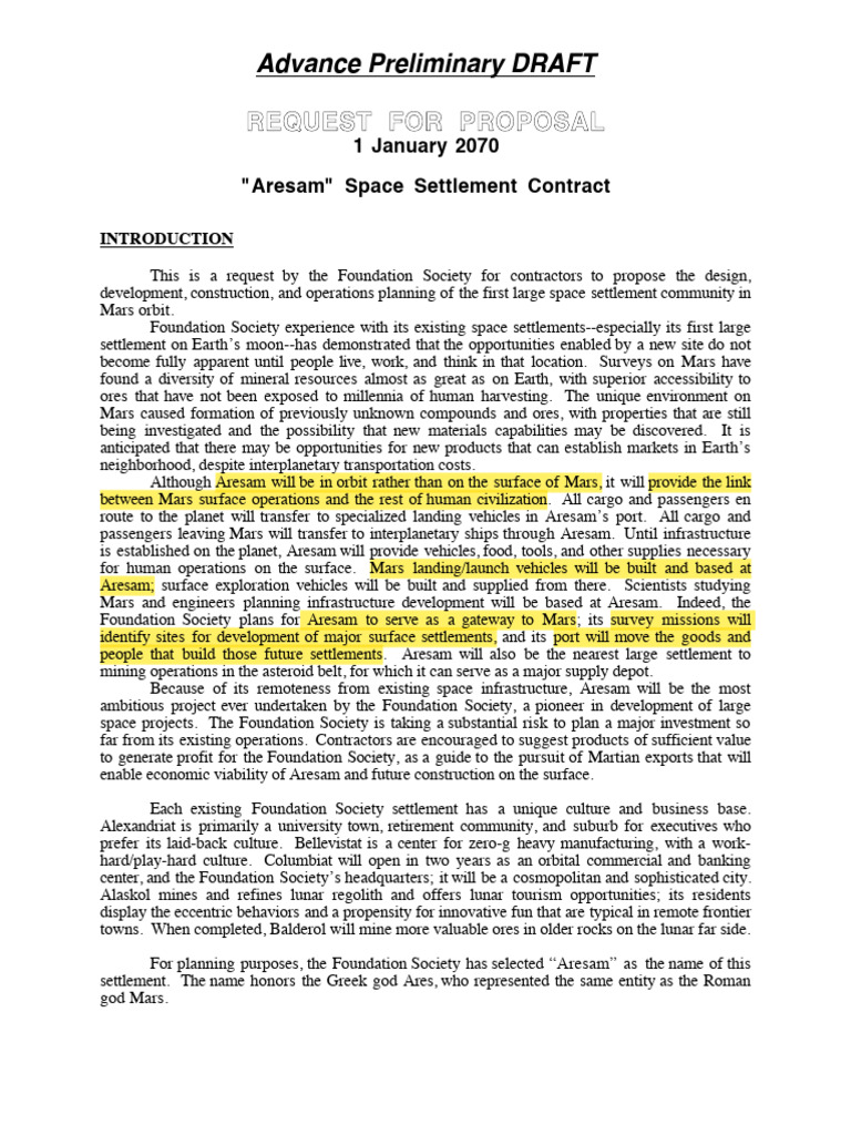 ARSSDC RFP | PDF | Interplanetary Spaceflight | Transport