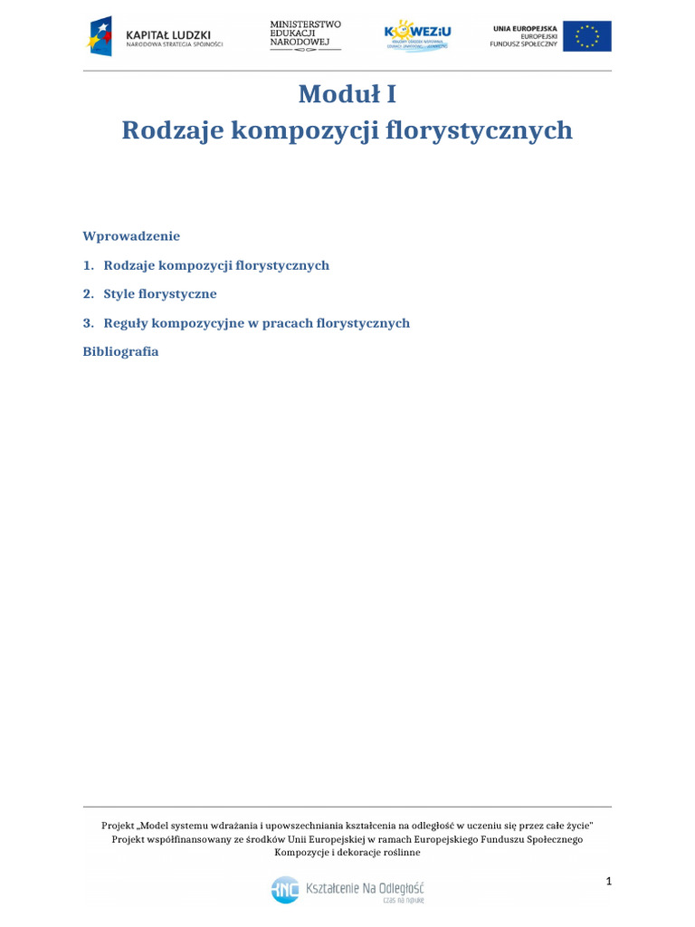 1 Rodzaje Kompozycji Florystycznych | PDF