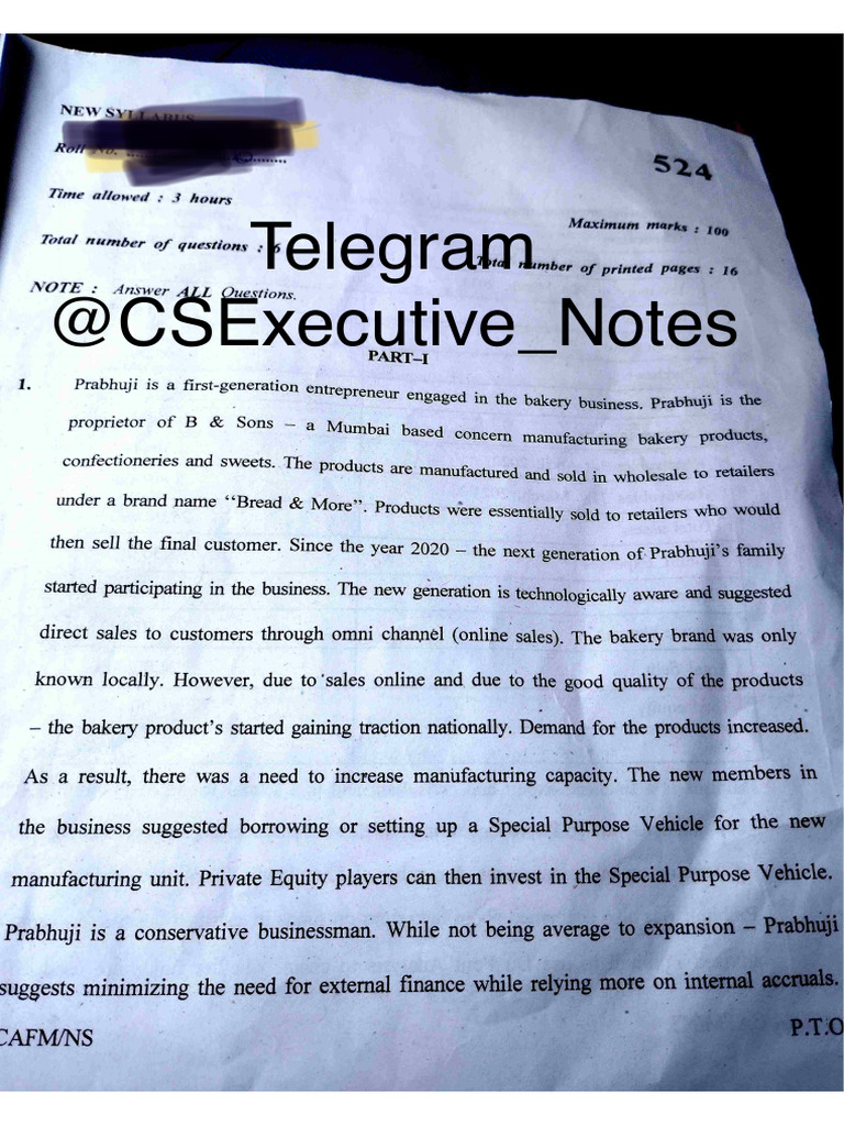 CAFM Paper June 2024 | PDF