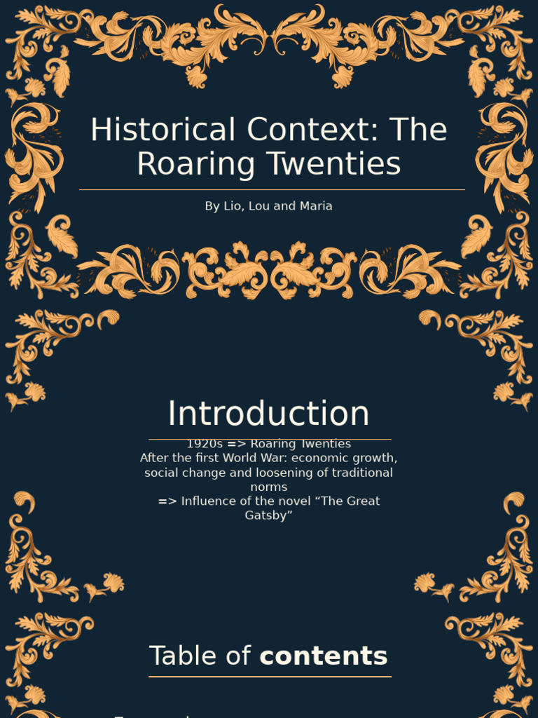 Great Gatsby Historical Context | PDF | The Great Gatsby | Politics And ...