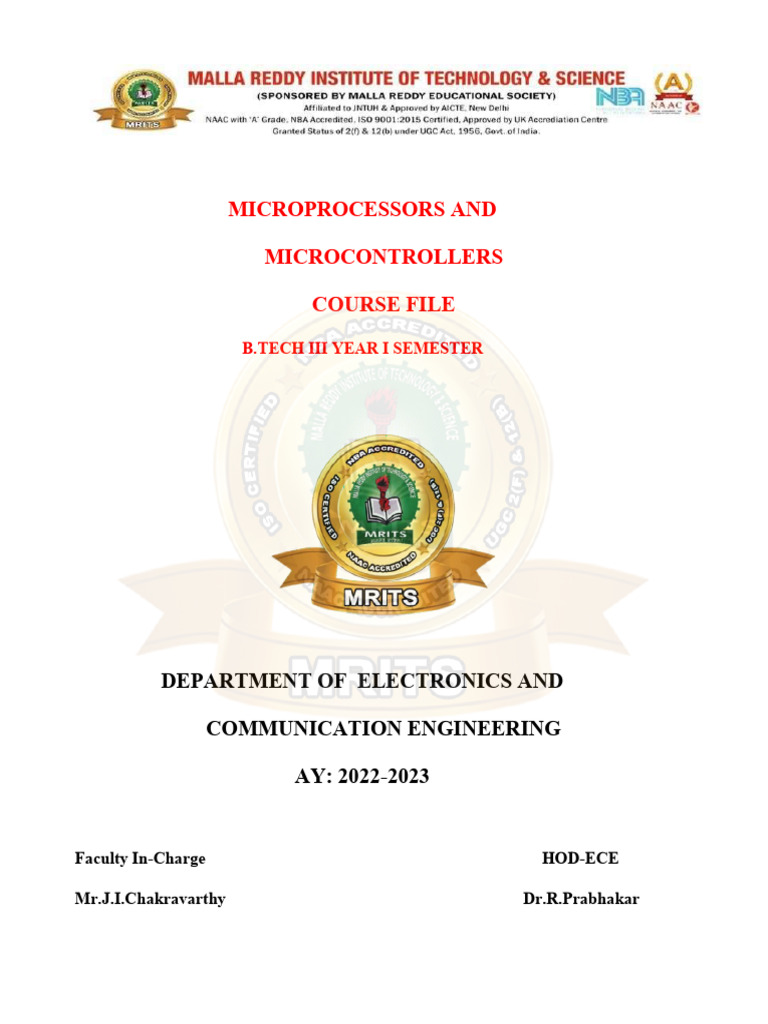 MPMC Iii-I | PDF | Engineering | Central Processing Unit