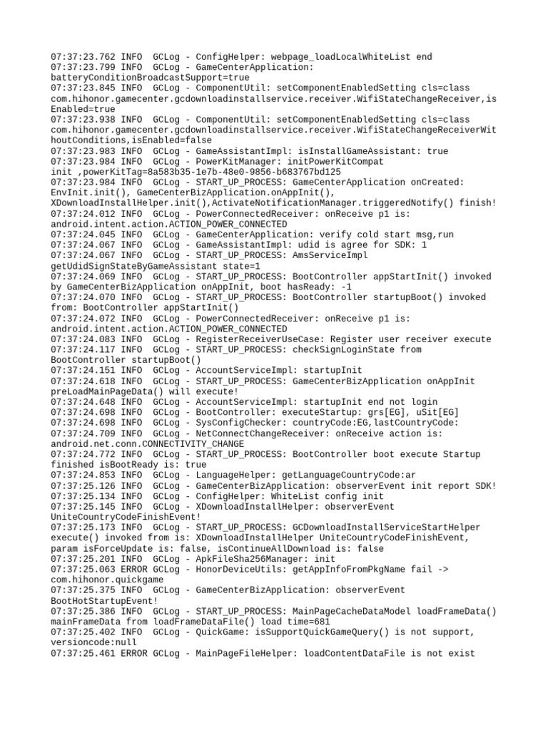 GameCenter Application Startup Log | PDF | Computing | Software