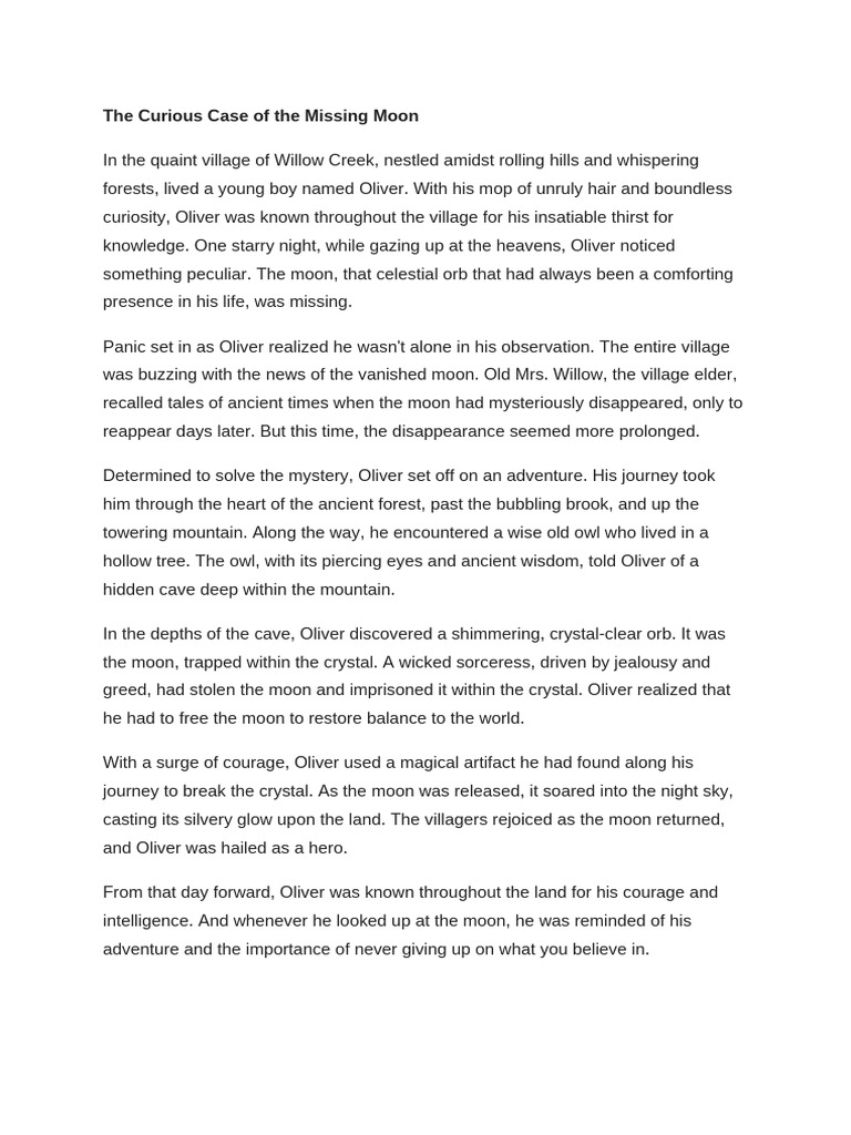 The Curious Case of the Missing Moon | PDF