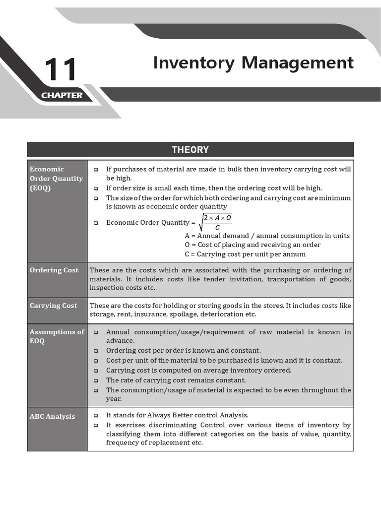Inventory Management | PDF | Business Economics | Economics