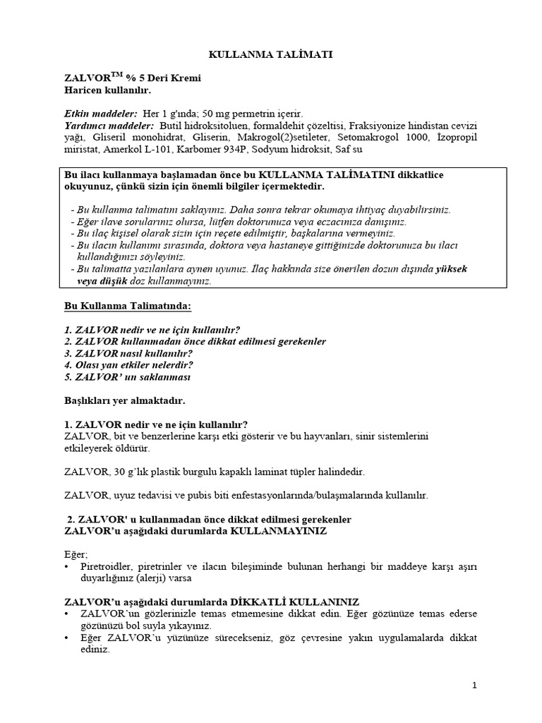 4836 Zalvor Yuzde 5 Deri Kremi KT | PDF