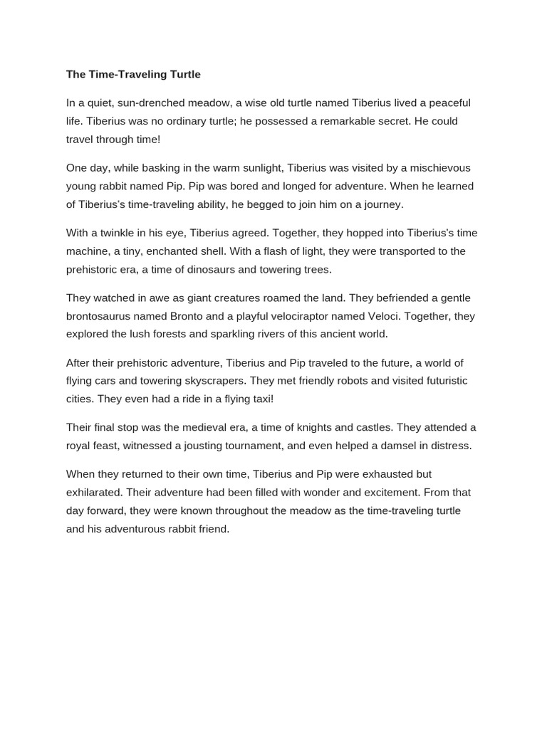The Time-Traveling Turtle | PDF