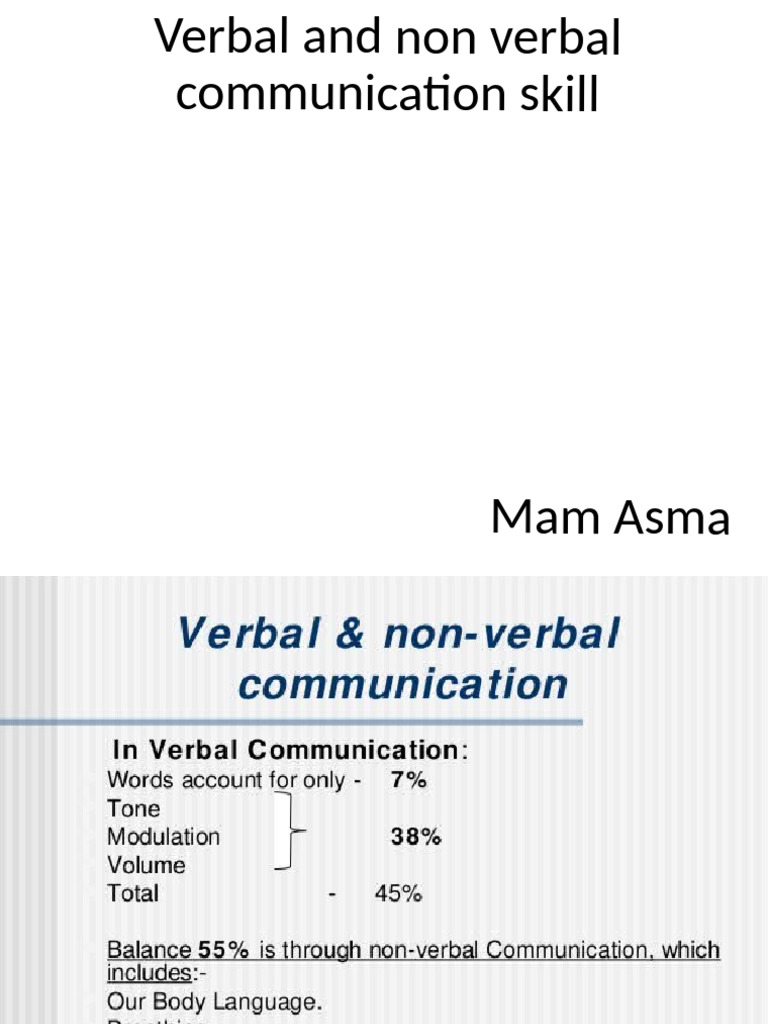 Verbal and Non Verbal Communication Skill | PDF