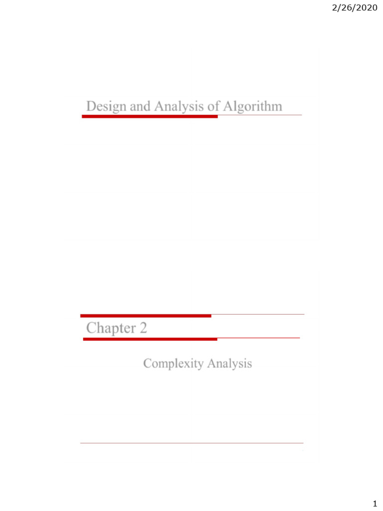 Chapter # 2 Complexity Analysis | PDF | Control Flow | Computer Programming Chapter # 2 Complexity Analysis | PDF | Control Flow | Computer Programming