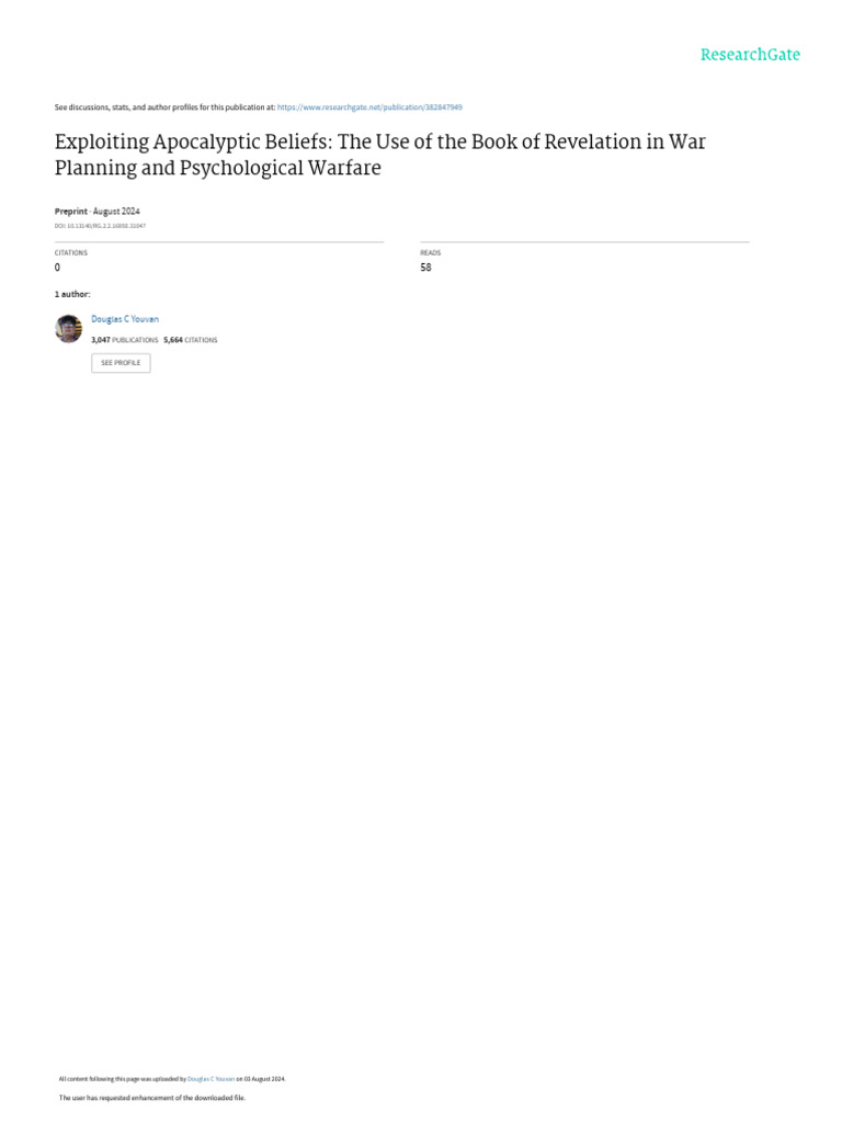 Exploiting Apocalyptic Beliefs: The Use of The Book of Revelation in ...