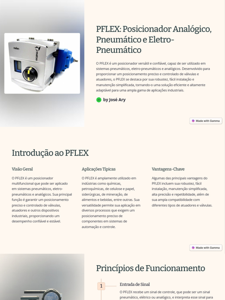 PFLEX Posicionador Analogico Pneumatico e Eletro Pneumatico | PDF ...