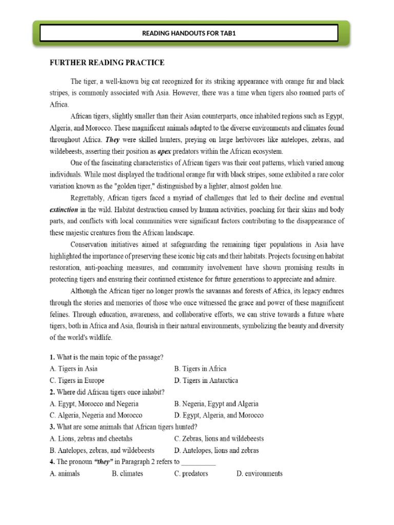 Further Practice Test - Key | PDF