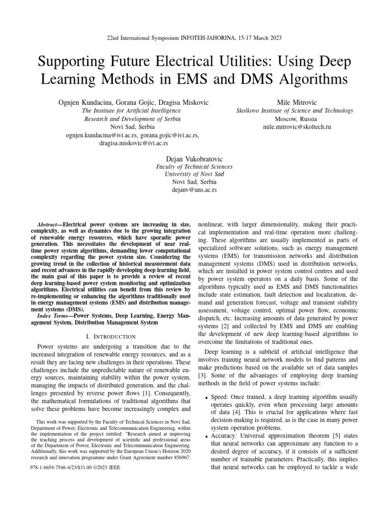 Supporting Future Electrical Utilities - Infotech | PDF | Artificial Neural Network | Deep Learning