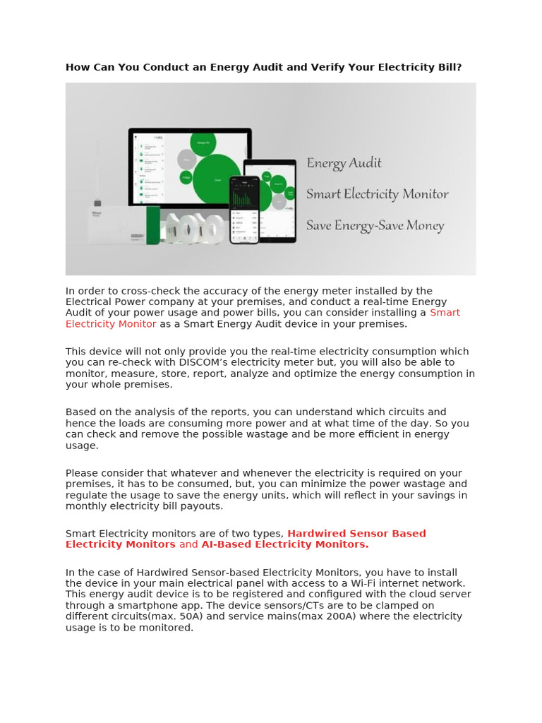 How Can You Conduct an Energy Audit and Verify Your Electricity Bill | PDF