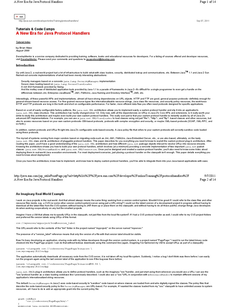 Java Protocol Handler | PDF | Hypertext Transfer Protocol | Java (Programming Language)