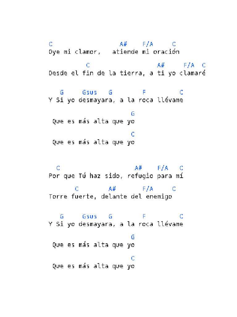C Acordes Oye Mi Clamor | PDF