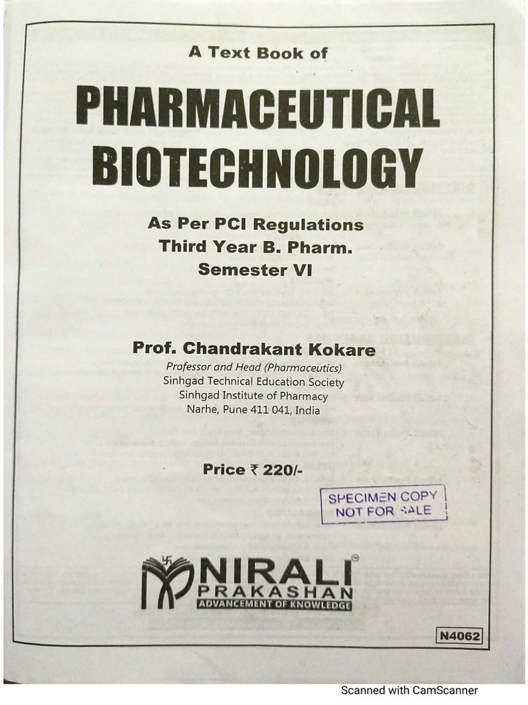 #BOOK Pharmaceutical Biotechnology (Nirali Prakashan) | PDF
