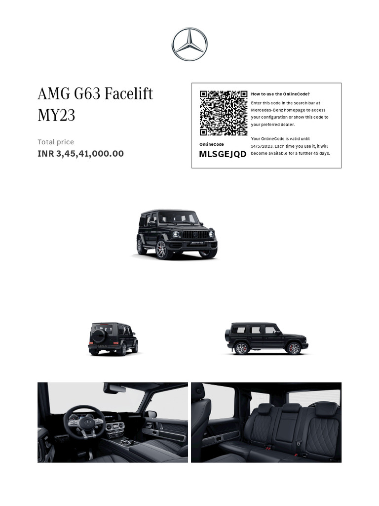 AMG_G63_Facelift_MY23_MLSGEJQD | PDF | Wheeled Vehicles | Sports Cars