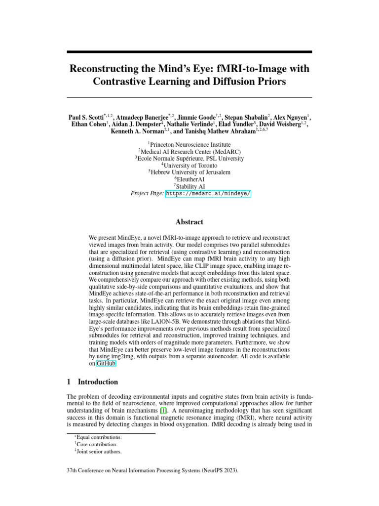 Reconstructing The Mind's Eye - fMRI-to-Image With Contrastive Learning ...